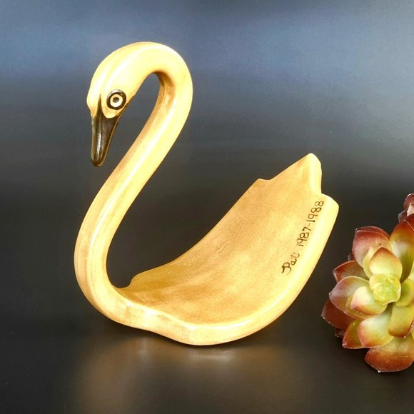 Accents | Vintage 198s Handmade Beautiful Swan Figurine Ceramic ...